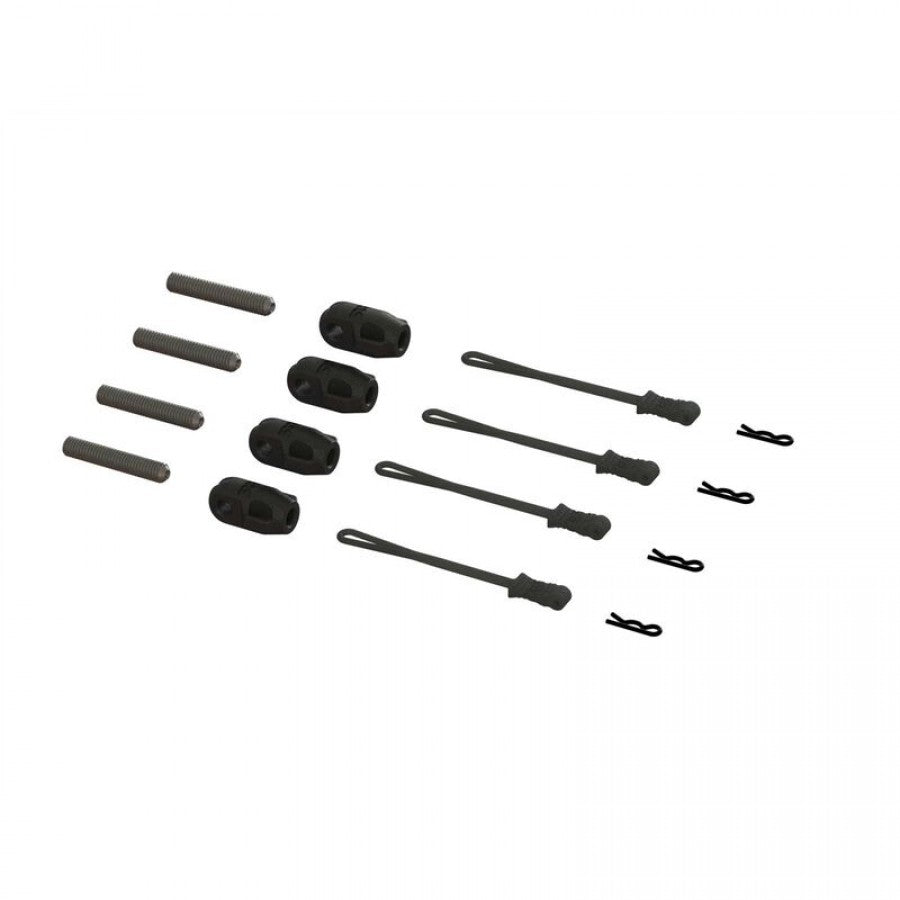 ARA320477 Brace Rod Ends with Pins And Retainers (4) – SOAR Hobby & More
